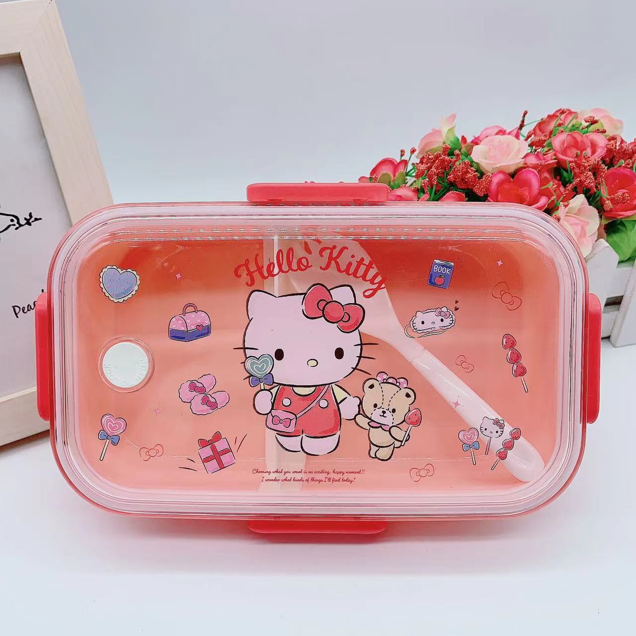 MINISO Cartoon HelloKitty melody double compartment plastic lunch box ...