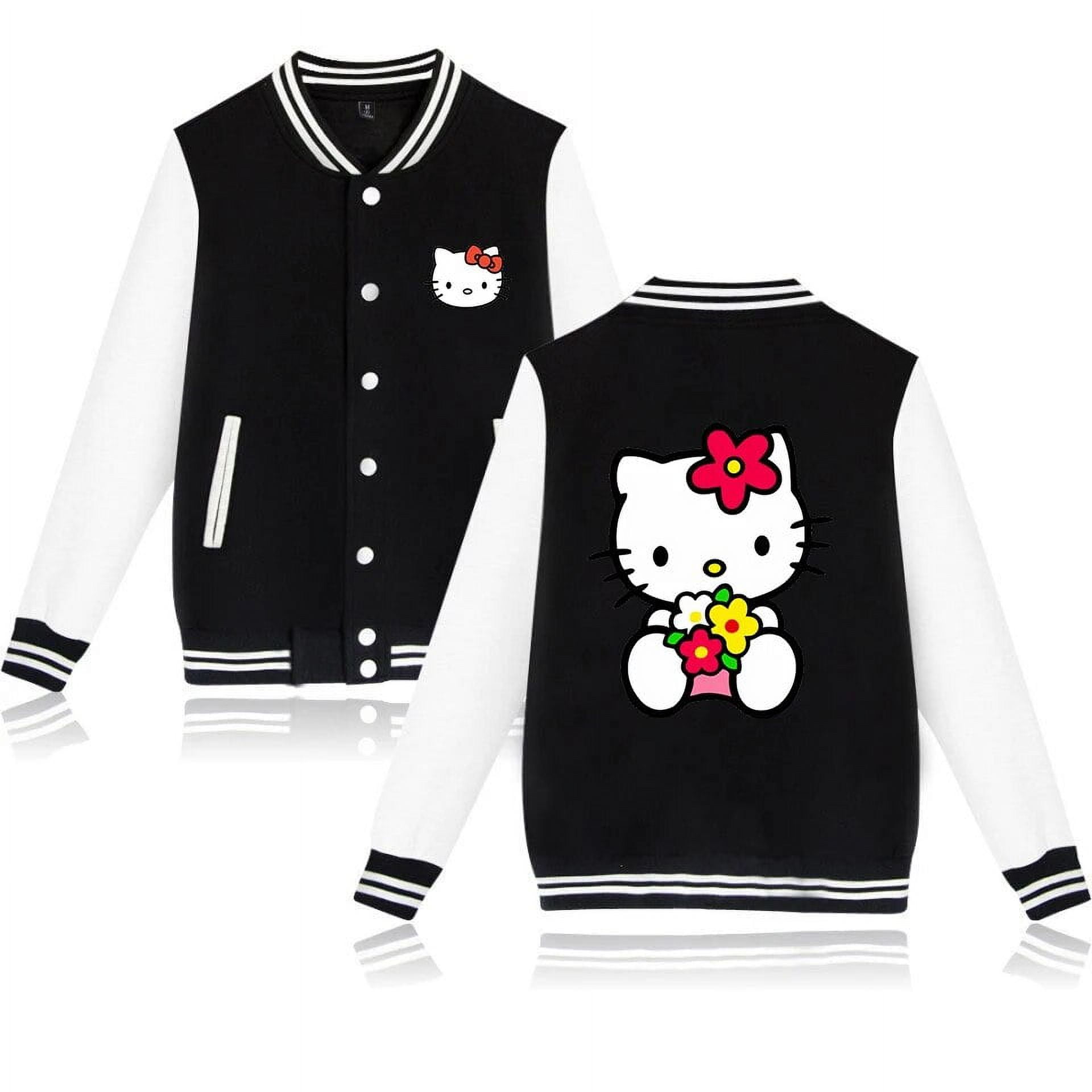 MINISO Hello Kitty Baseball Jacket Men Women Hip Hop Harajuku Jackets ...