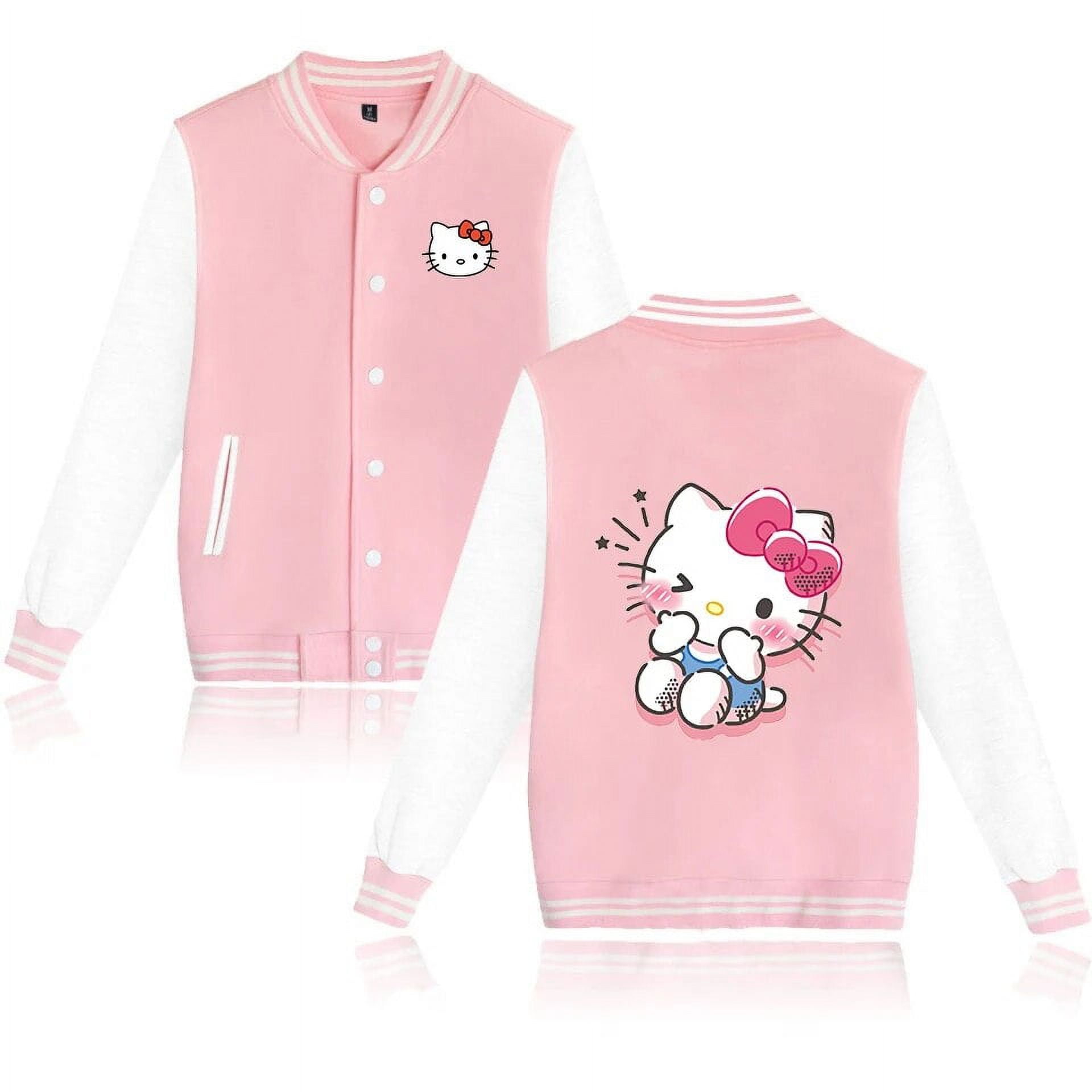 MINISO Hello Kitty Baseball Jacket Men Women Hip Hop Harajuku Jackets ...