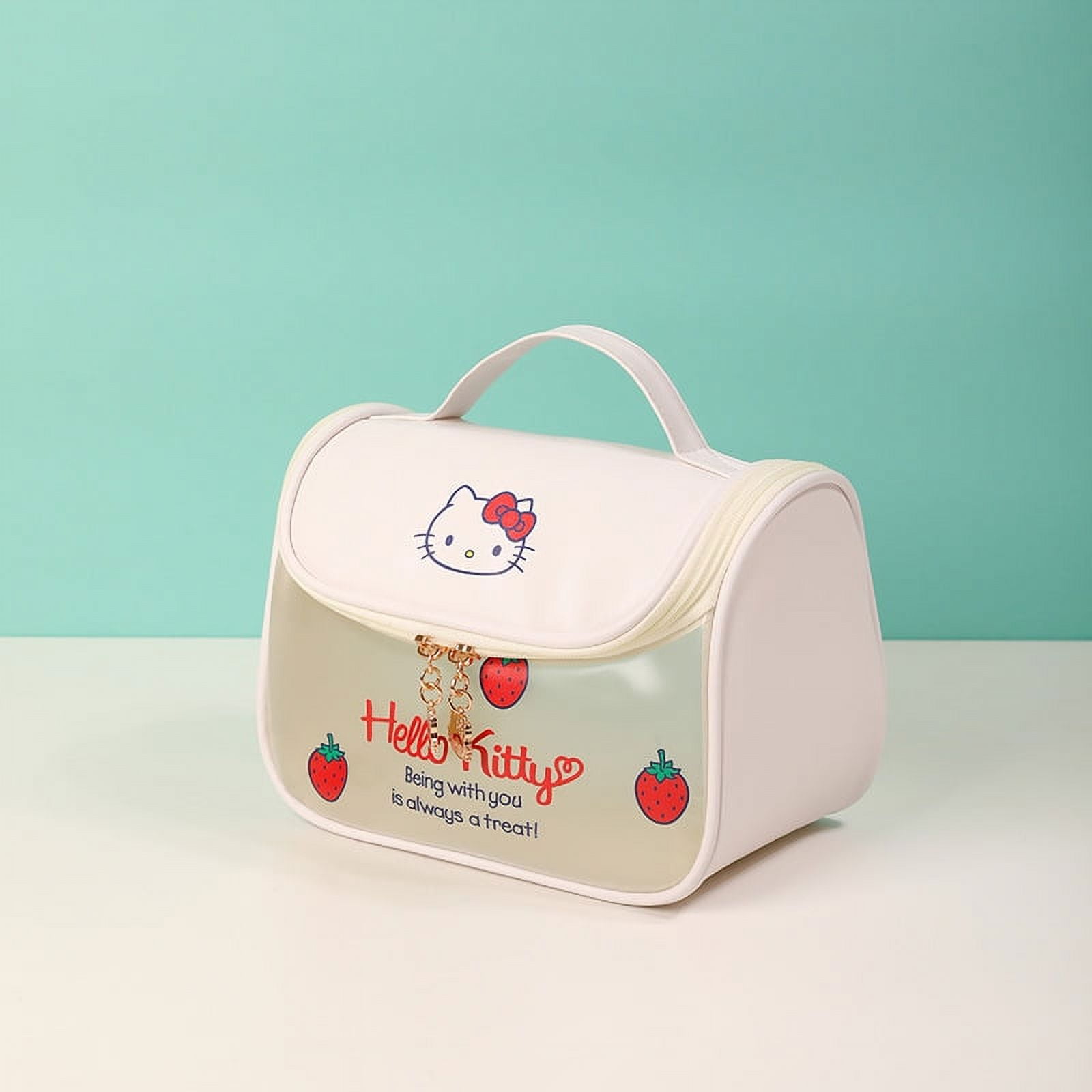 MINISO Hello Kitty Cute Portable Large Capacity Cosmetic Bag for Women ...