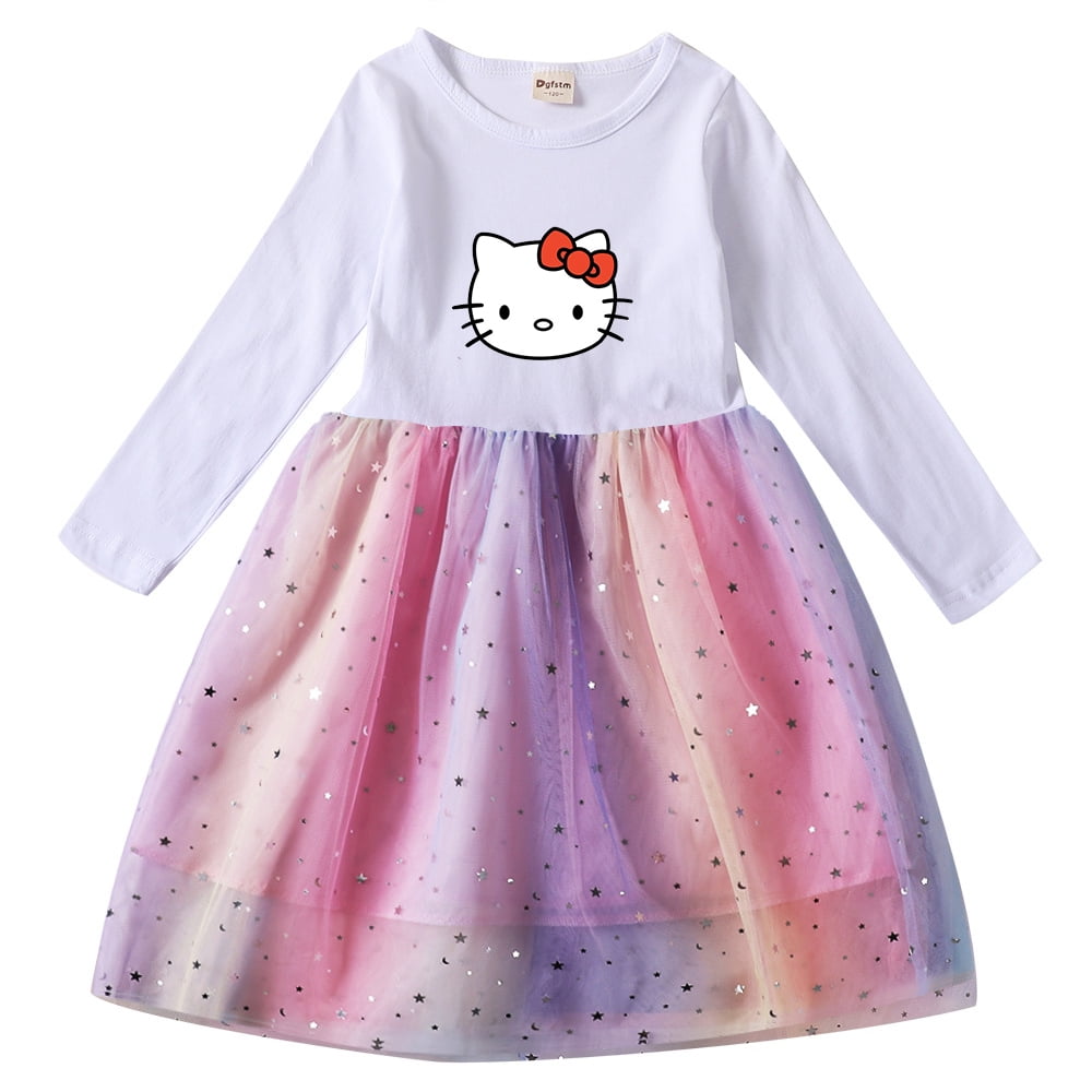 MINISO Hello Kitty Dresses Party Long Sleeve Costume Fall Dresses for ...