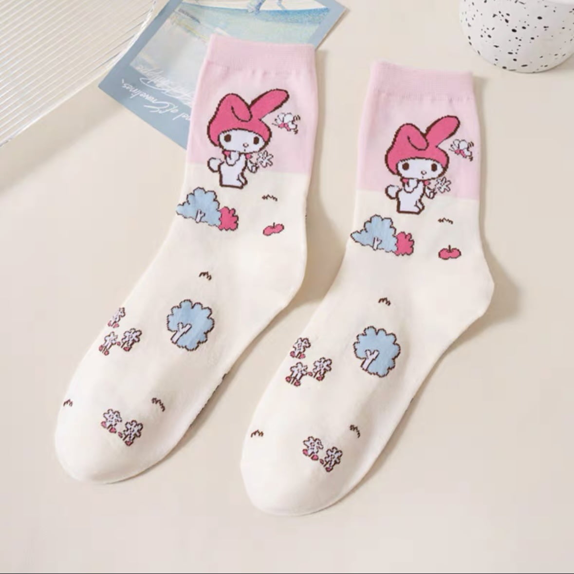 MINISO Hello Kitty Girls Socks Kuromi Cinnamoroll Socks Kawaii Sanrio ...