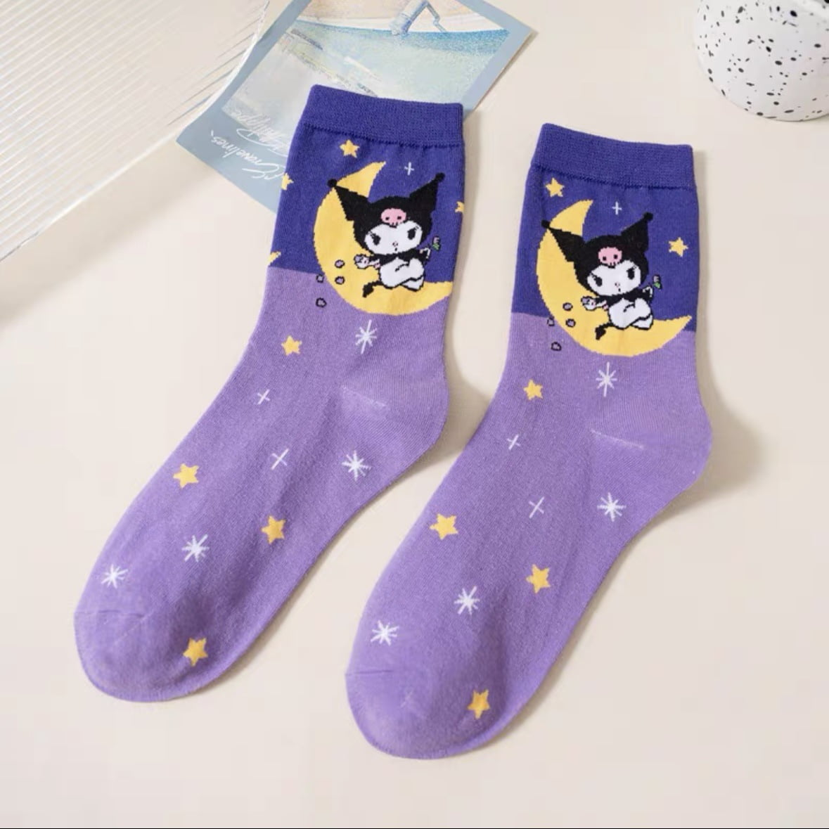 MINISO Hello Kitty Girls Socks Kuromi Cinnamoroll Socks Kawaii Sanrio ...