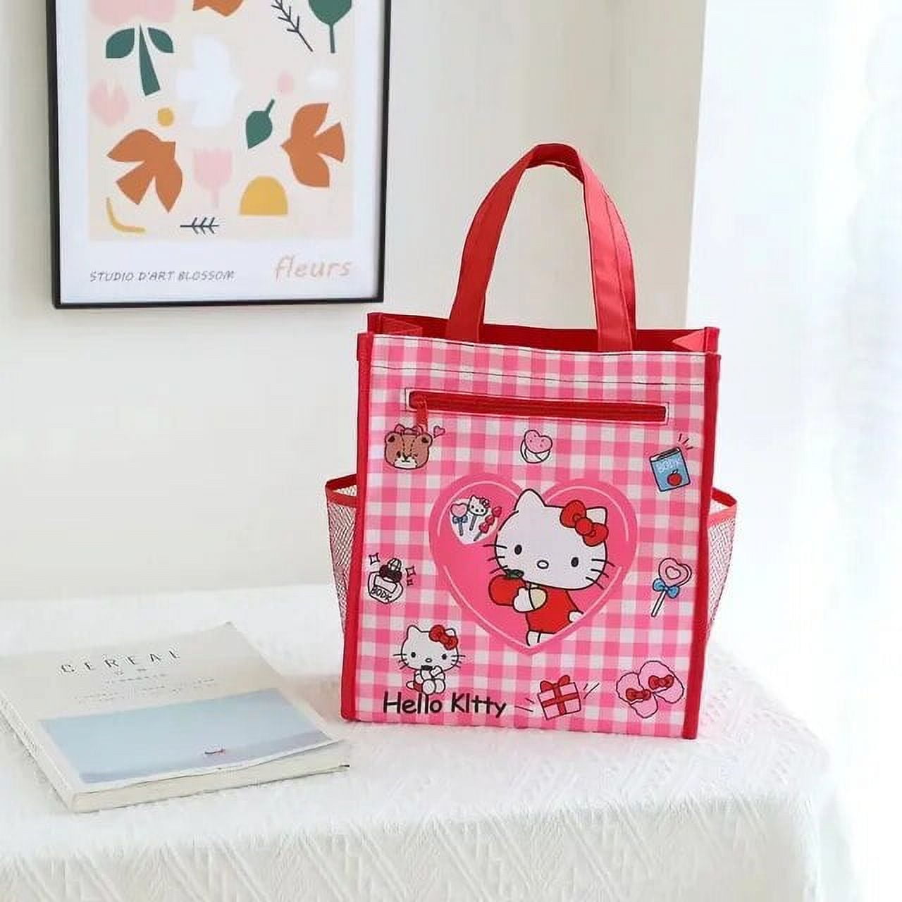 MINISO Hello Kitty Sanrio Kuromi Kawaii handbag Cartoon Cute Kids Lunch ...