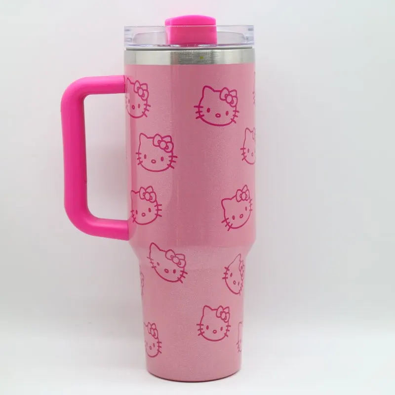 MINISO Hello Kitty Stainless Steel Insulated Mug with Handle Straw ...