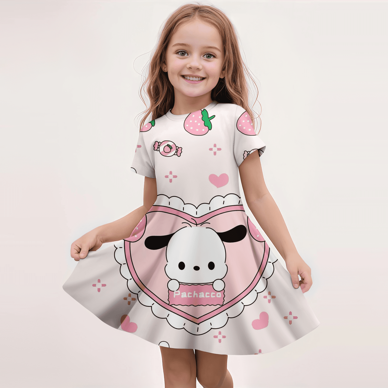MINISO Hellokitty 3D Print Kids Summer Dress Princess Girls Party ...