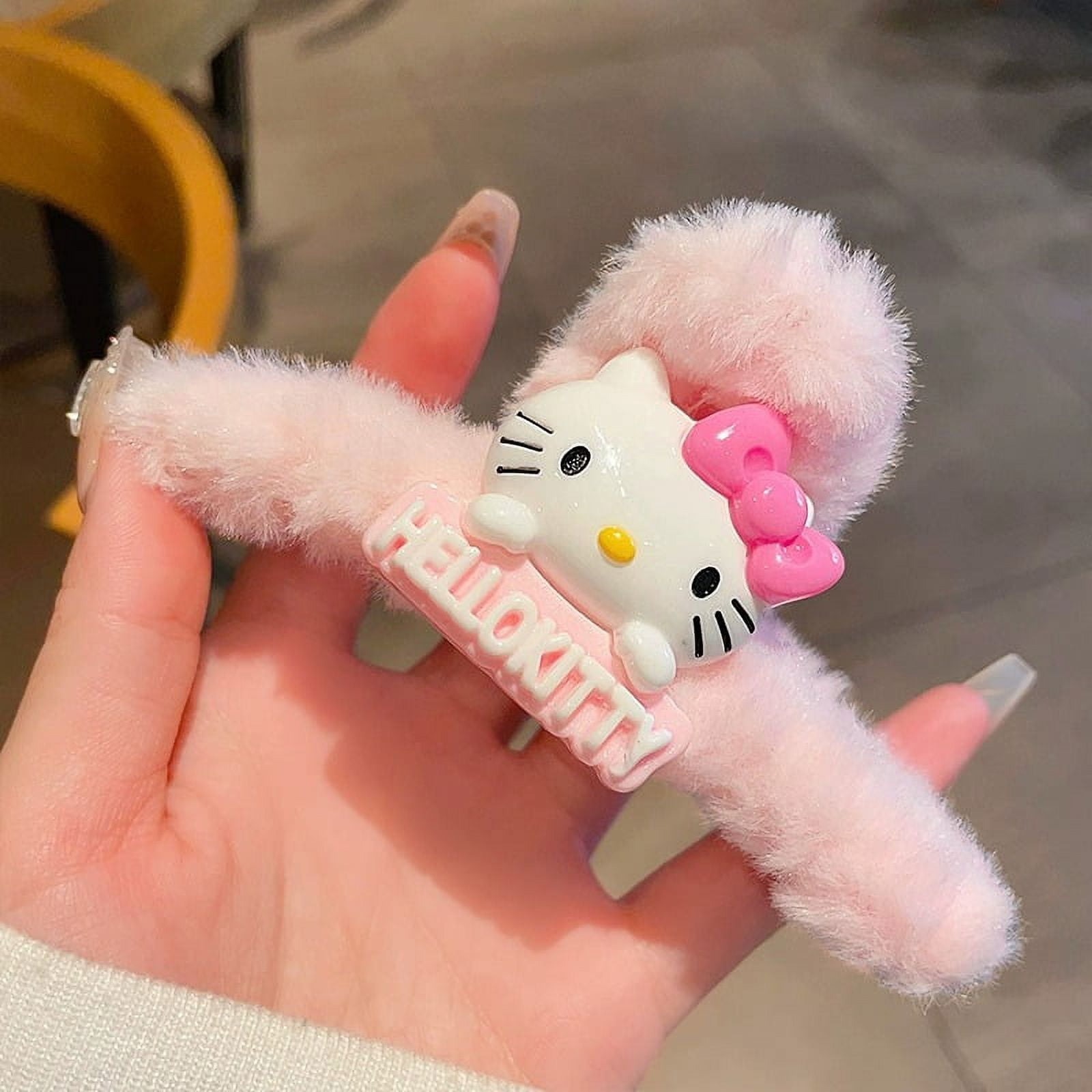 MINISO Kawaii Sanrio Clasp Hairpin Plush Kuromi Cinnamoroll Hellokitty ...
