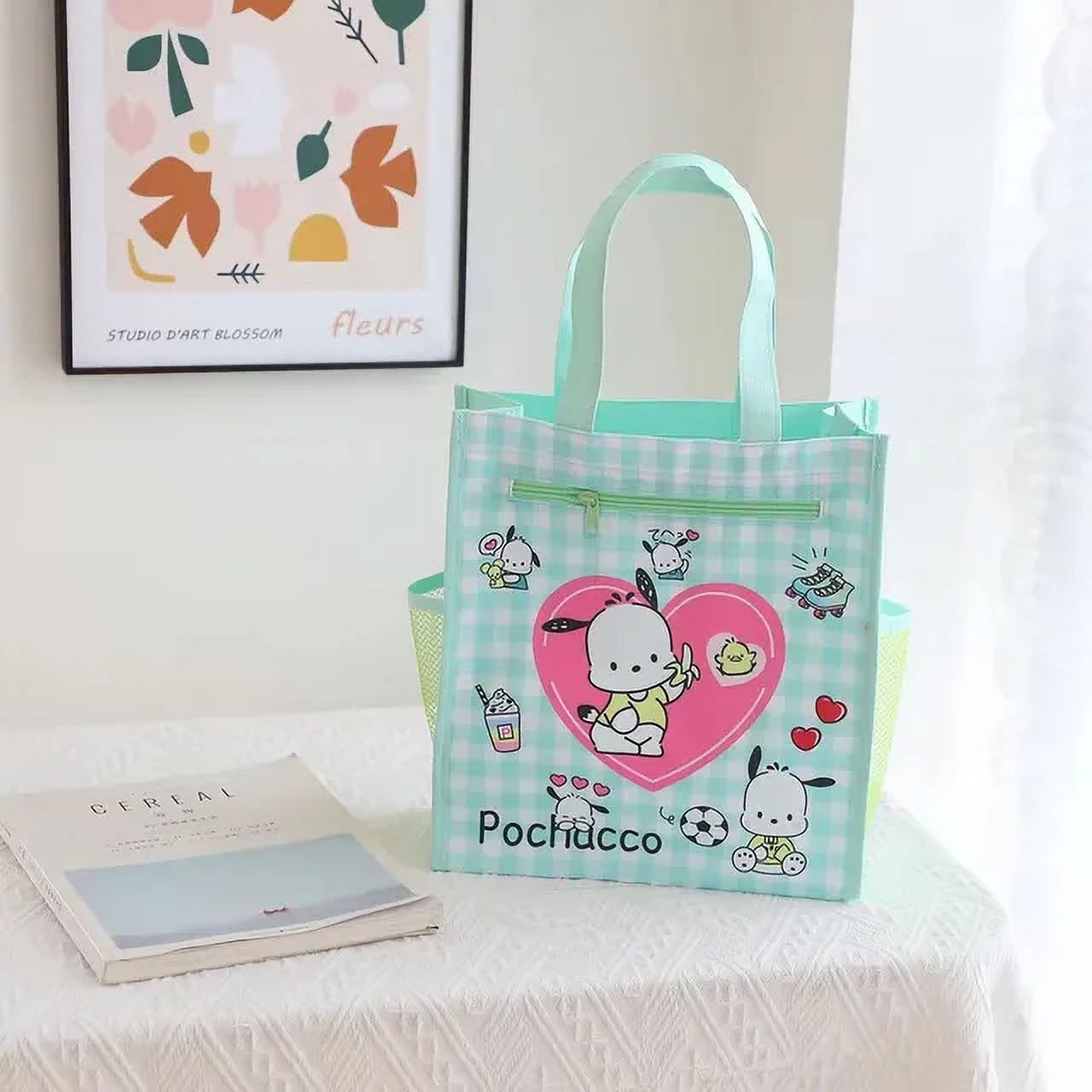 MINISO Kawaii Sanrios Hello Kitty My Melody Kuromi Cute Tote Bento Bag ...