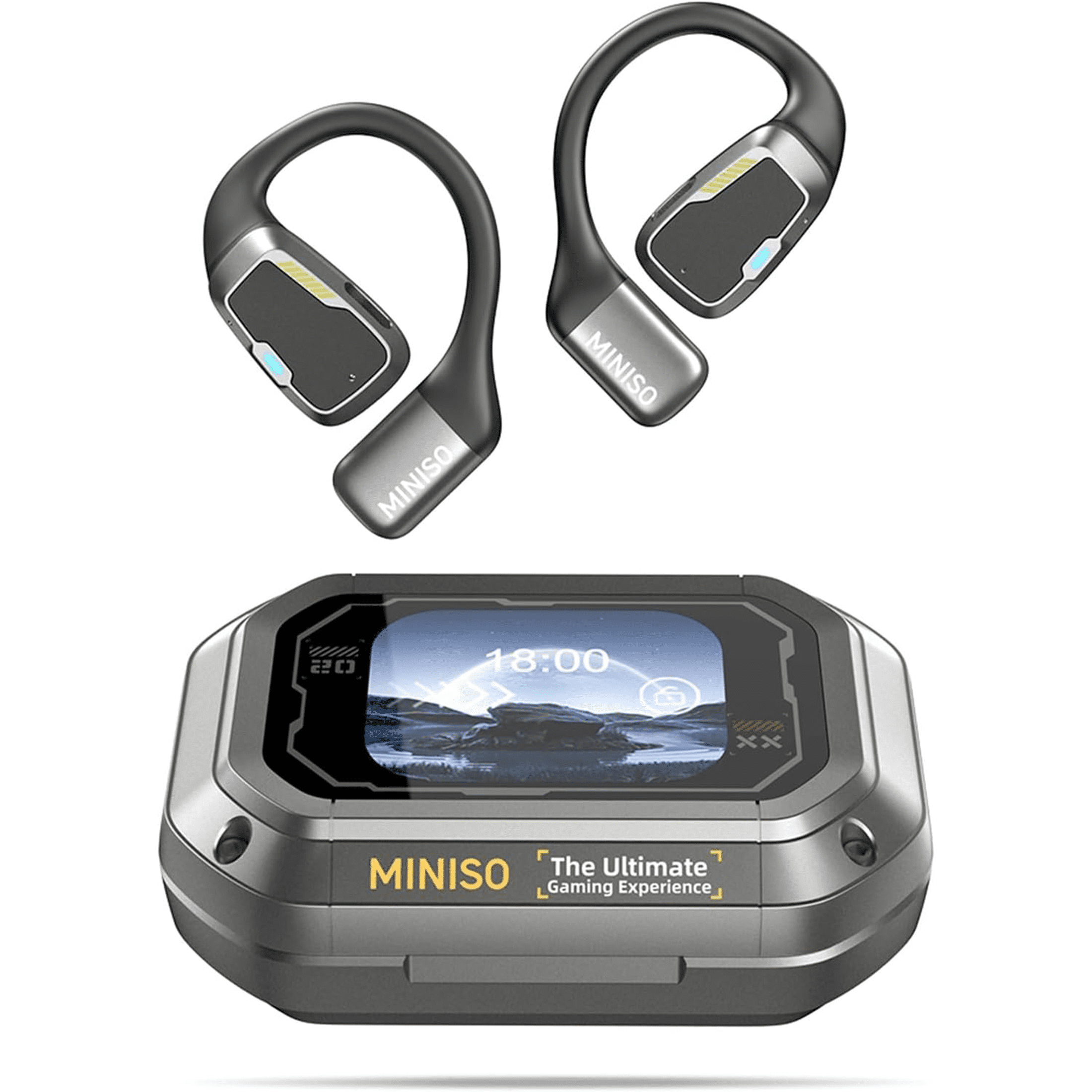 MINISO M98 Open Ear Headphone with LED Display Screen Bluetooth 5.4 OWS ...