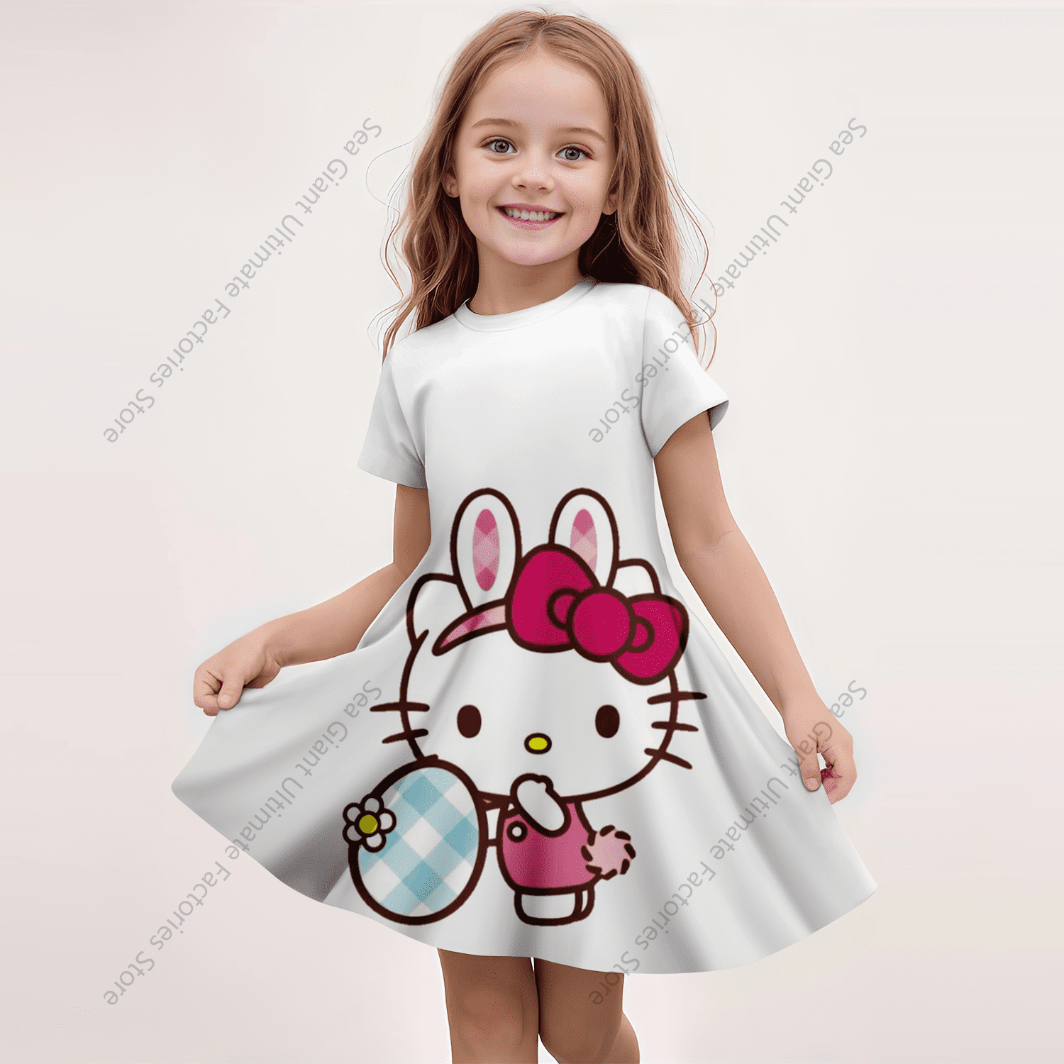 MINISO New Summer Girls Dress Fashion Cartoon Cute Hellokitty & Melody ...