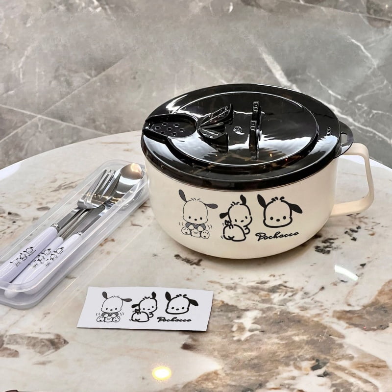 MINISO Pochacco 3PCS 1300ML Stainless Steel Ramen Bowl Cute Cartoon ...