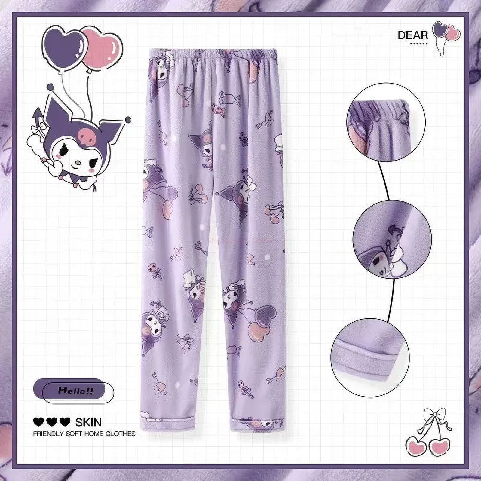 MINISO Sanrio Anime Kuromi My Melody Cinnamoroll Flannel Pajamas Pants ...