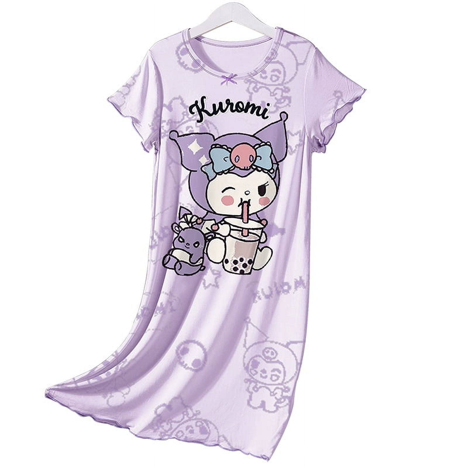 MINISO Sanrio Children's Nightgown for Women Kuromi Summer Thin Short ...