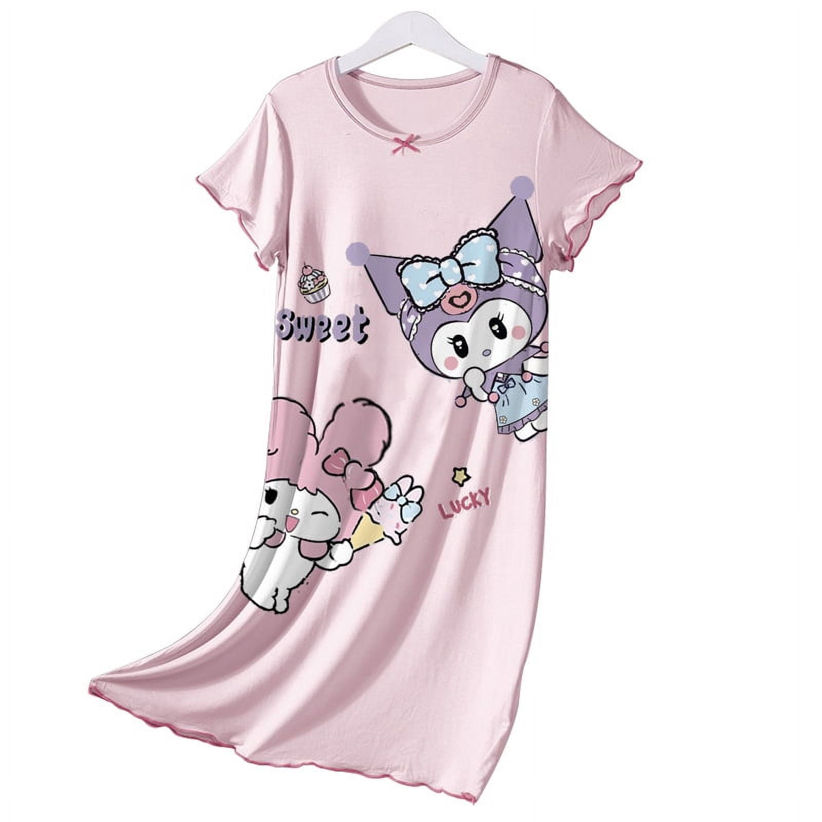 MINISO Sanrio Children's Nightgown for Women Kuromi Summer Thin Short ...