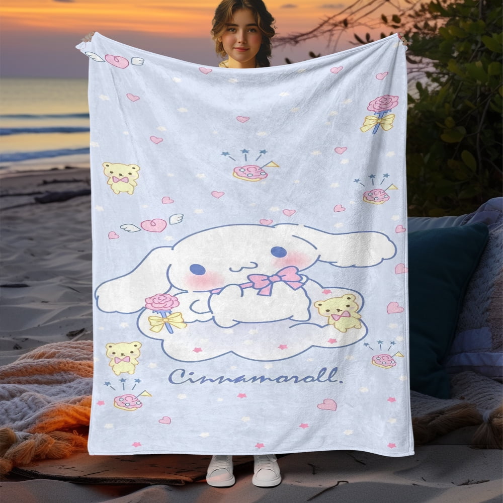 MINISO&Sanrio Cinnamoroll Print Blanket.Oversized Soft Warm Flannel All ...