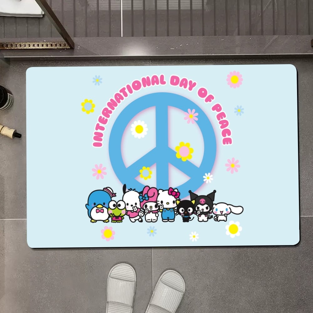 MINISO Sanrio Cute Cinnamoroll Floor Mat Anti-Slip Kitchen Bedroom ...