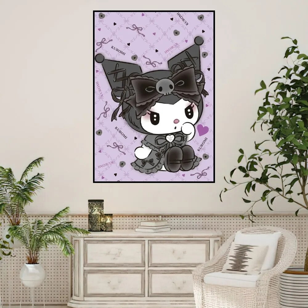 MINISO Sanrio Kuromi Cute Poster Prints Wall Painting Bedroom Living ...