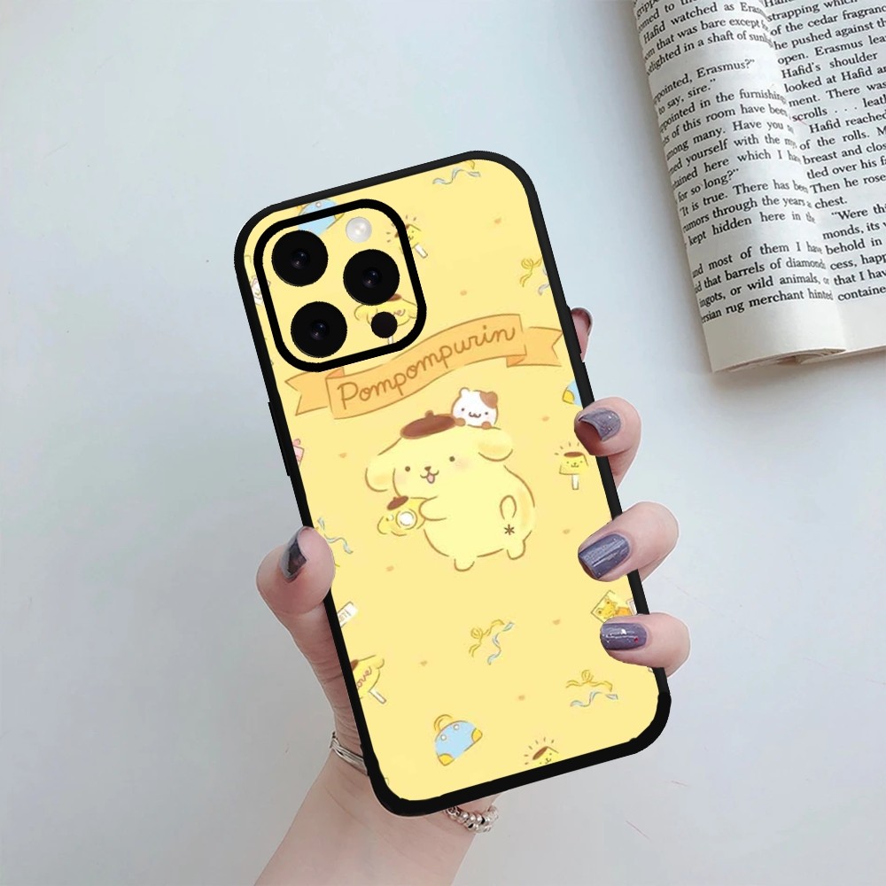 MINISO Sanrio Pom Pom Purin Phone Case For iPhone Mini 11 12 13 14 15 Pro XS Max X Plus SE XR ...