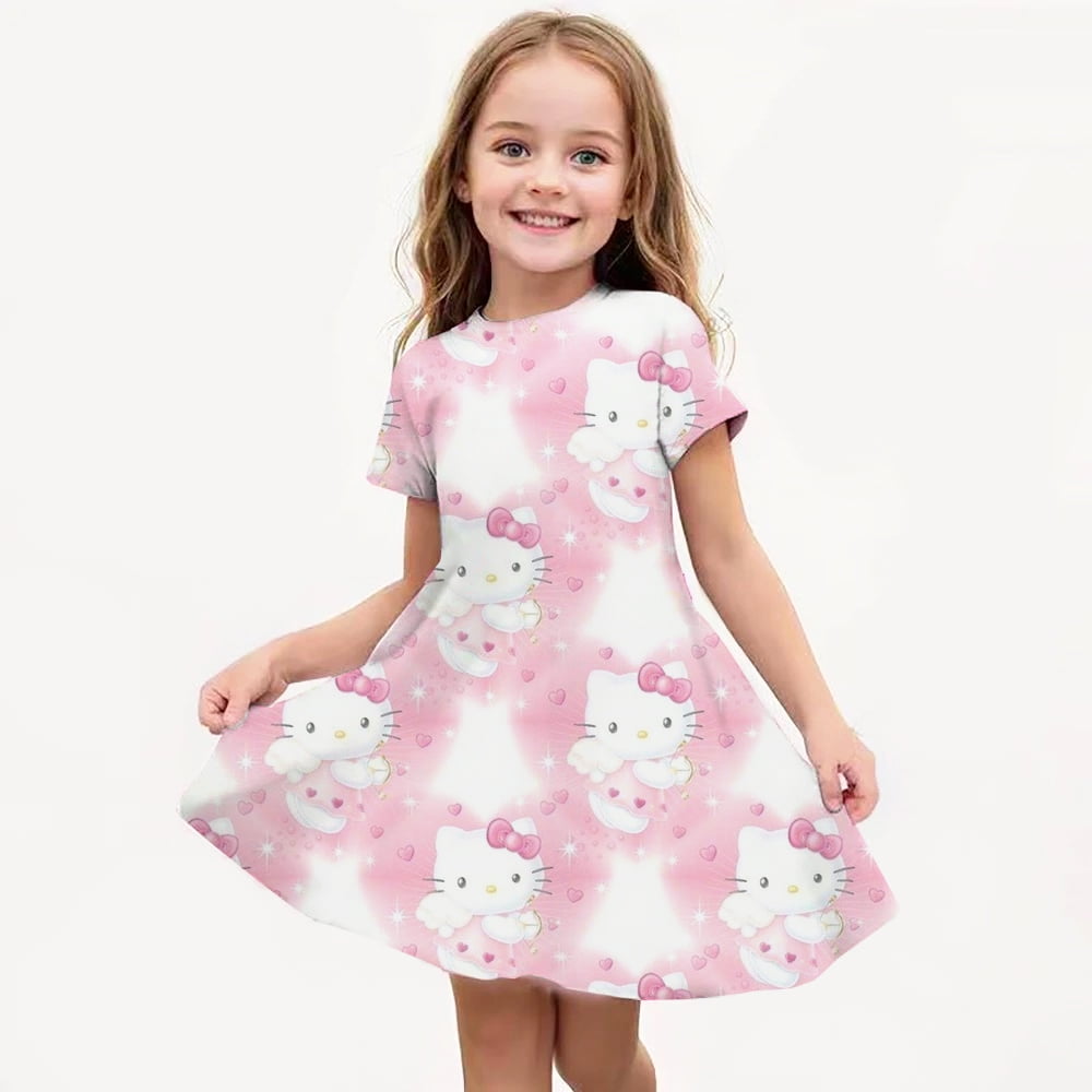 MINISO Summer Girls Sanrio Kuromi 3D Printed Dress Fashion Cartoon ...