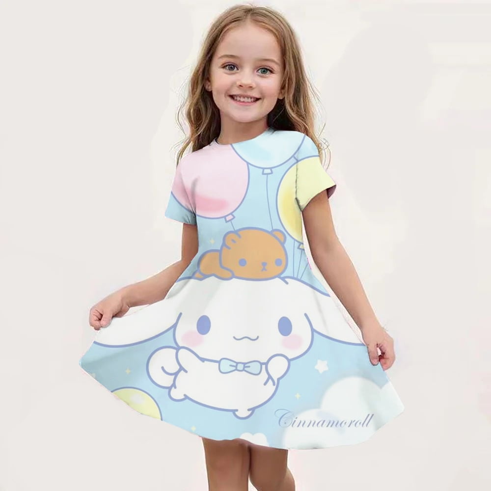 MINISO Summer Girls Sanrio Kuromi 3D Printed Dress Fashion Cartoon ...