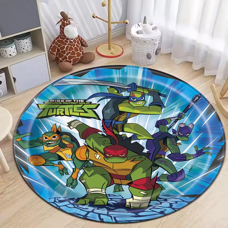 MINISO TMNT Action Cartoon Circular Rug for Living Room Decor TMNT ...