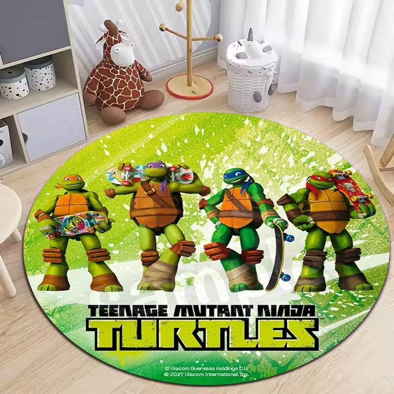 MINISO TMNT Action Cartoon Circular Rug for Living Room Decor TMNT ...
