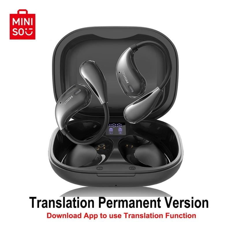 MINISO X33 Wireless Translation Earphone, Open-ear Design Support 135 ...