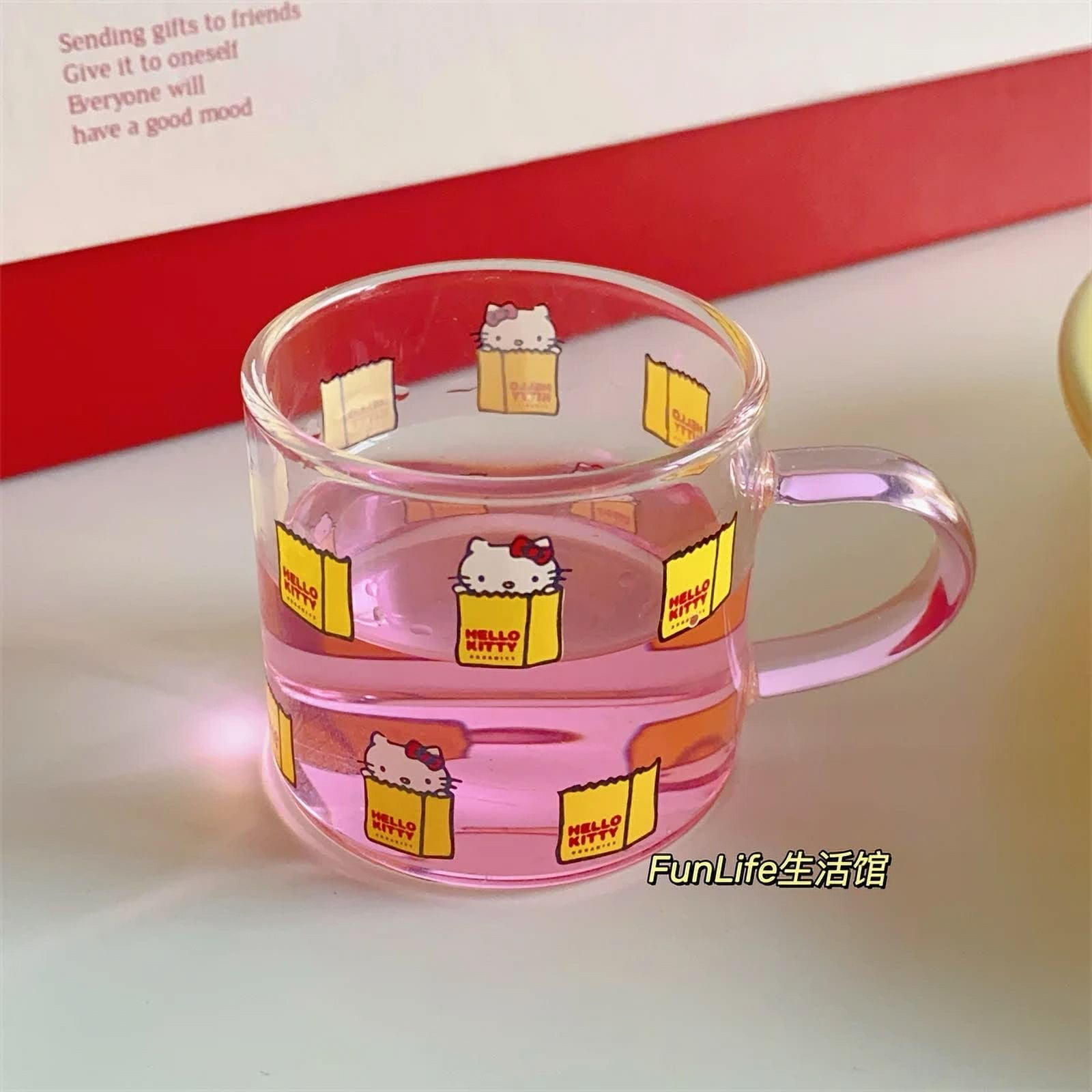 MINISO sanrio HelloKitty Cute cartoon heat-resistant glass small cup ...