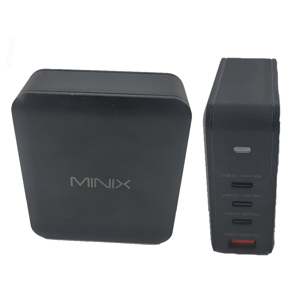 MINIX P165 165W GaN wall charger 3 x USB Type-C 1 x USB Type-A Travel charger office hub for ...