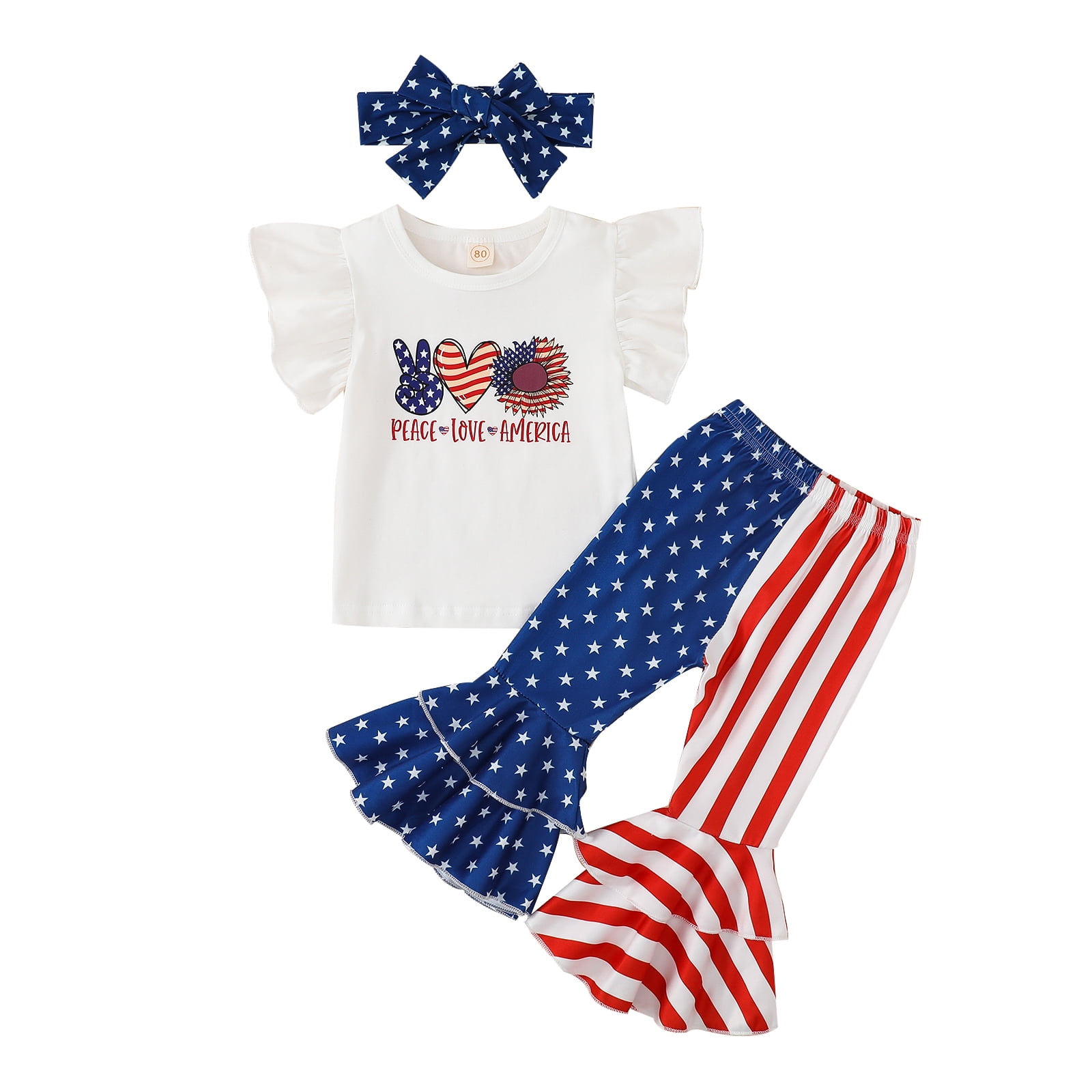 MINKIDFASHION Girls 4th of July Independence Day Toddler Kids Outfit ...