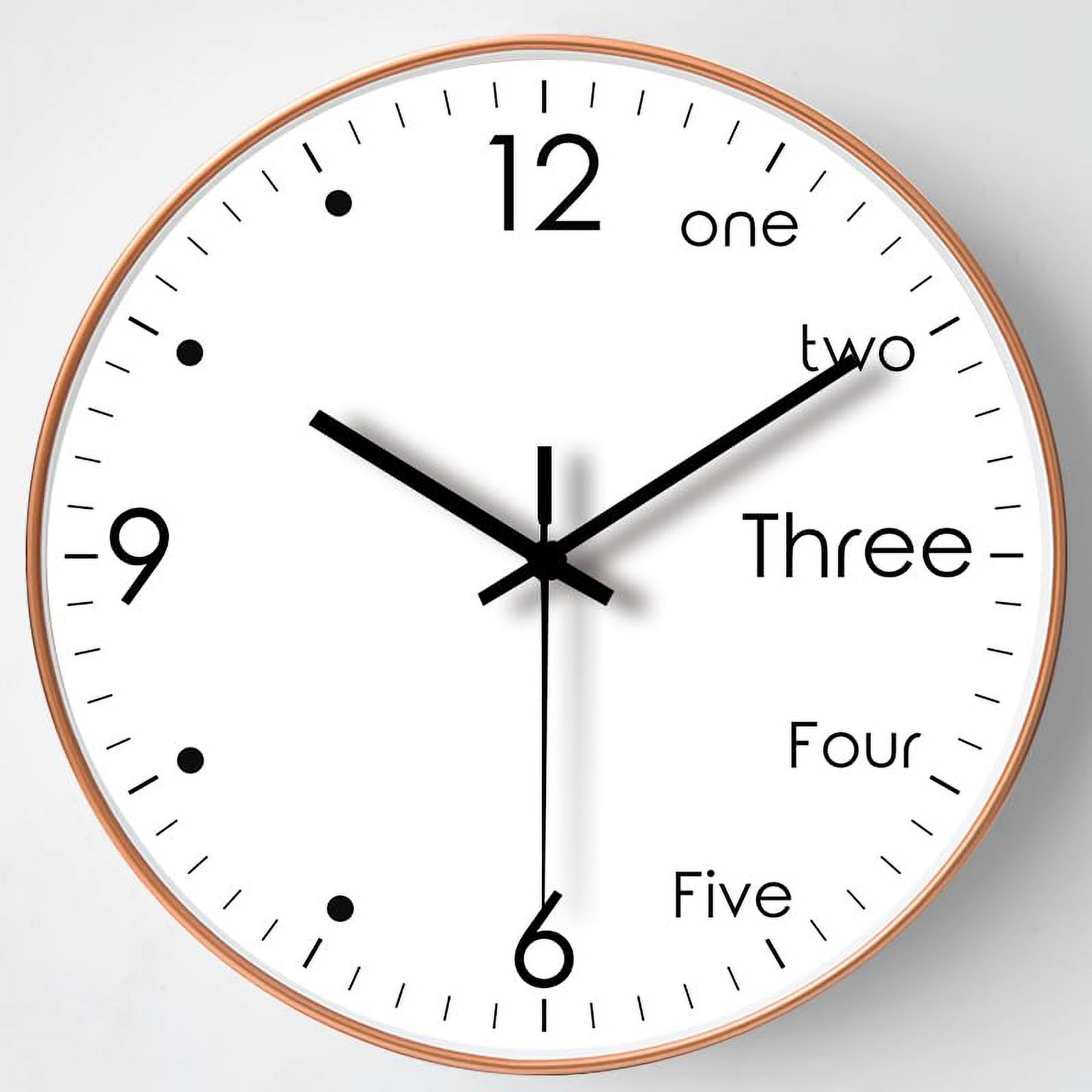 MINKUROW 10 Inches English Numerals and Arabic Numerals Wall Clock ...
