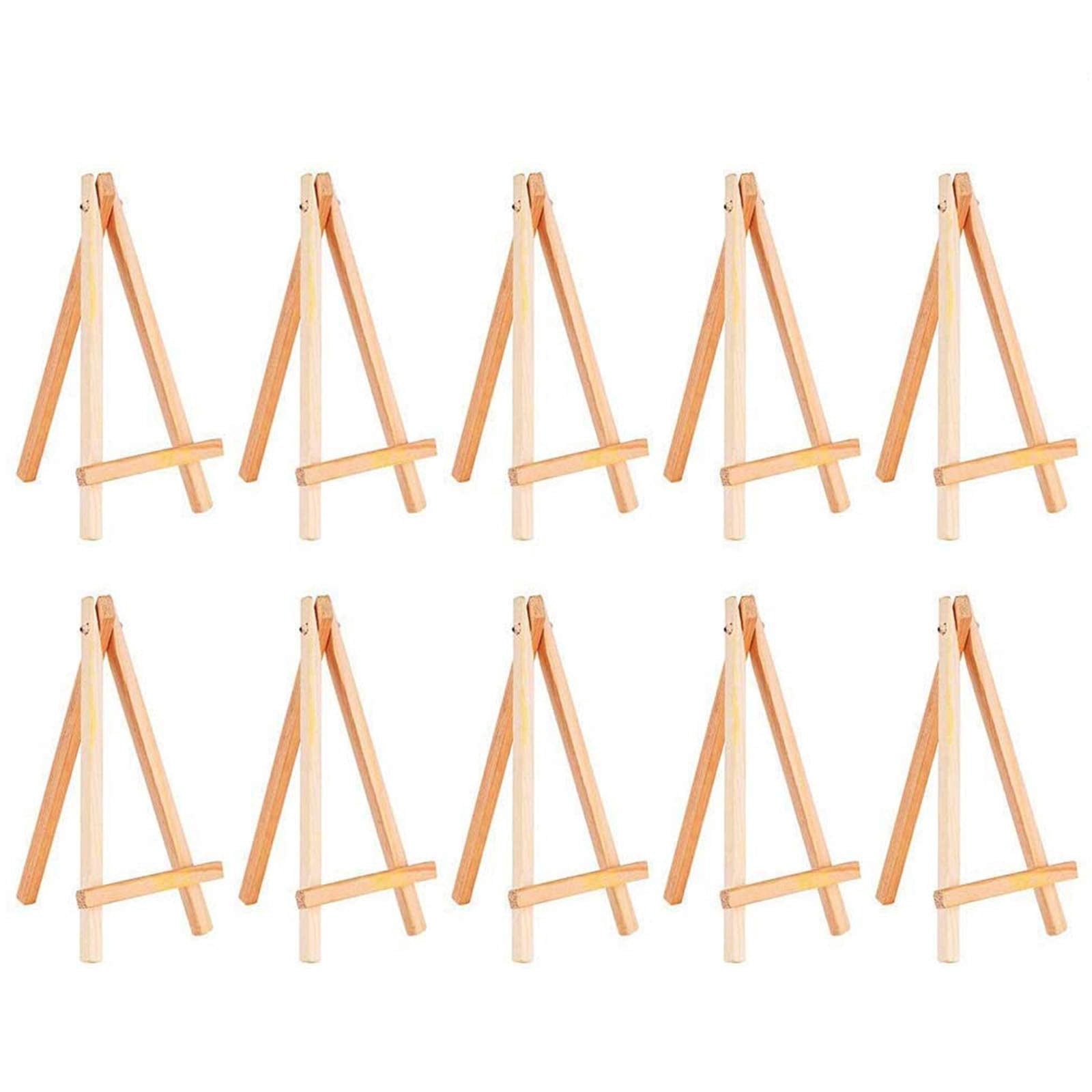 MINKUROW 10 Pcs Wooden Easel Mini Natural Wood Display Stand Craft ...