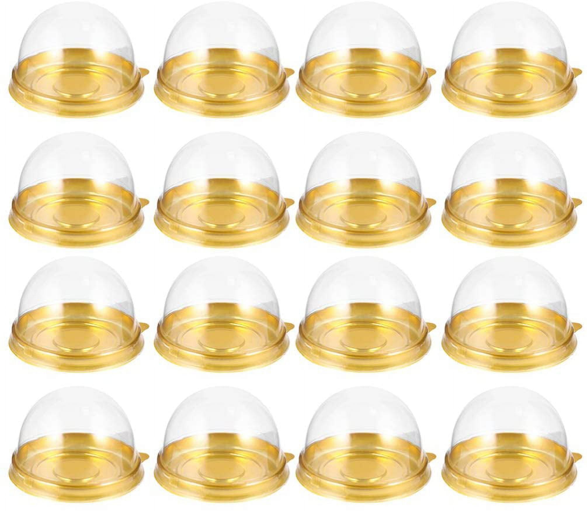 MINKUROW 200pcs Clear Plastic Mooncake Boxes Mini Cupcake Boxes Cookie ...