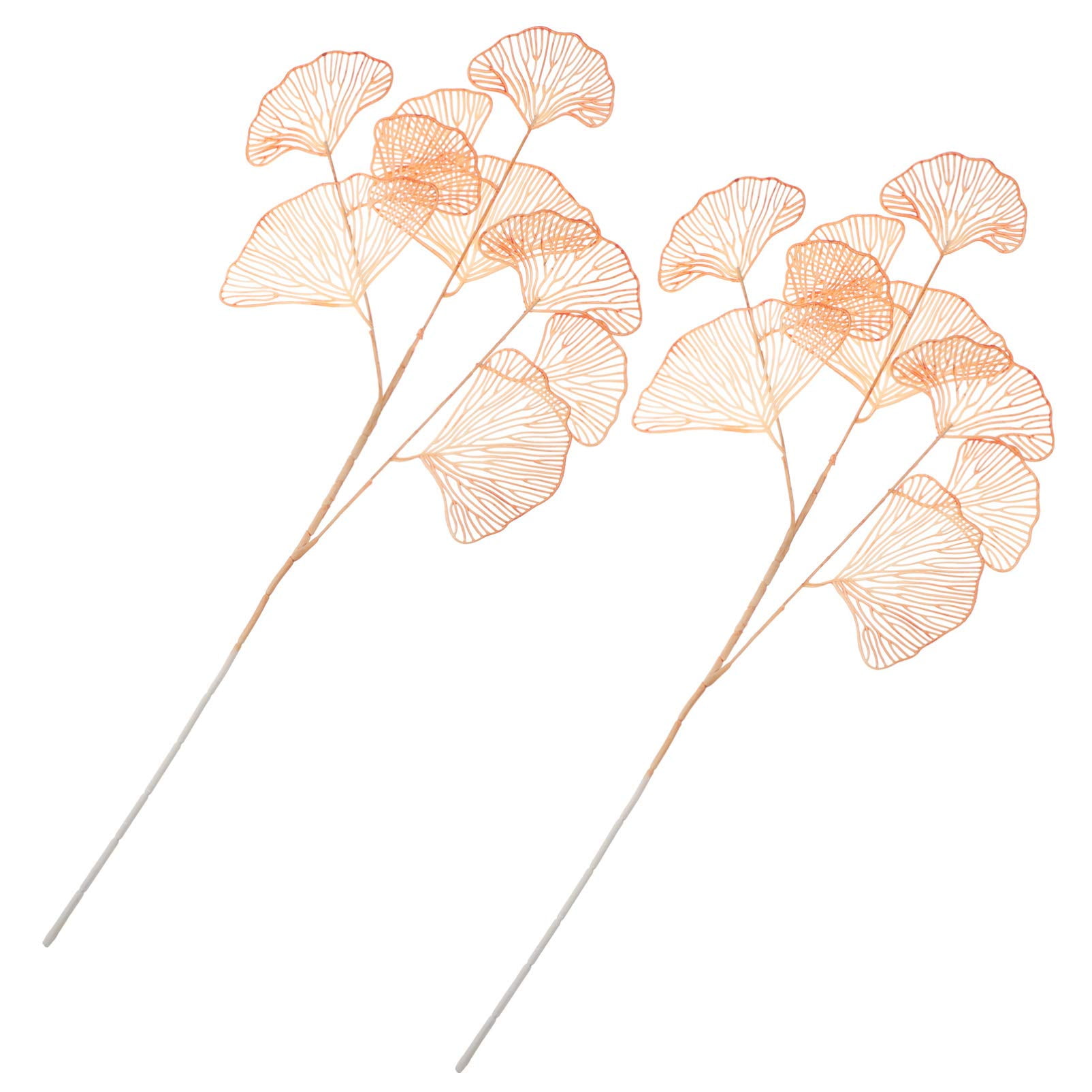 MINKUROW 2pcs Artificial Ginkgo Leaves Stems Fall Leaf Spray Autumn ...