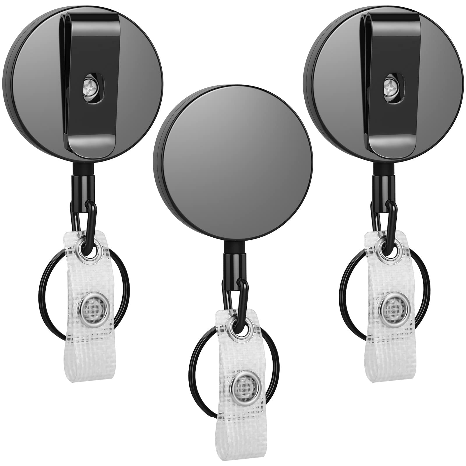 MINKUROW 3 Pcs Heavy Duty Badge Reels Retractable Badge Holder,Metal ...
