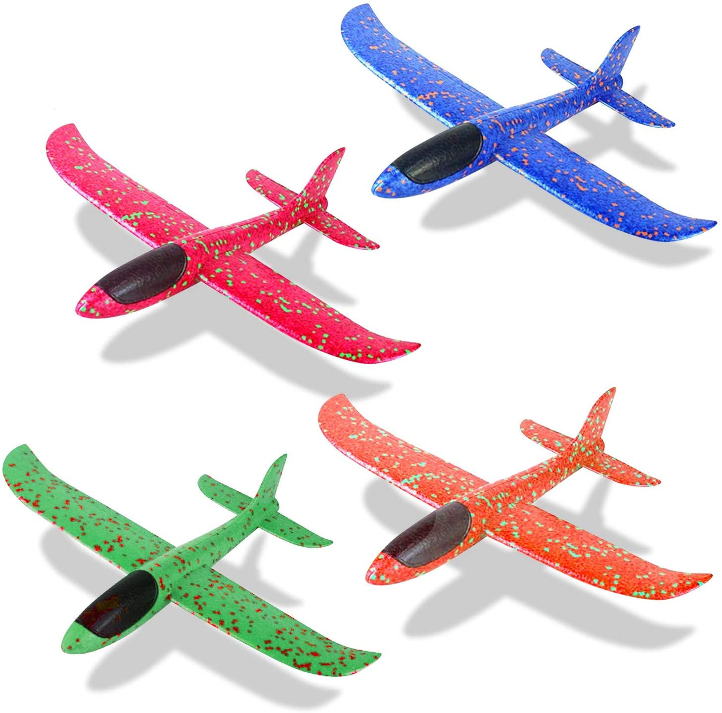 MINKUROW 4 Pieces 48cm Glider,Airplane Toy,Kids Foam Glider,Manual ...