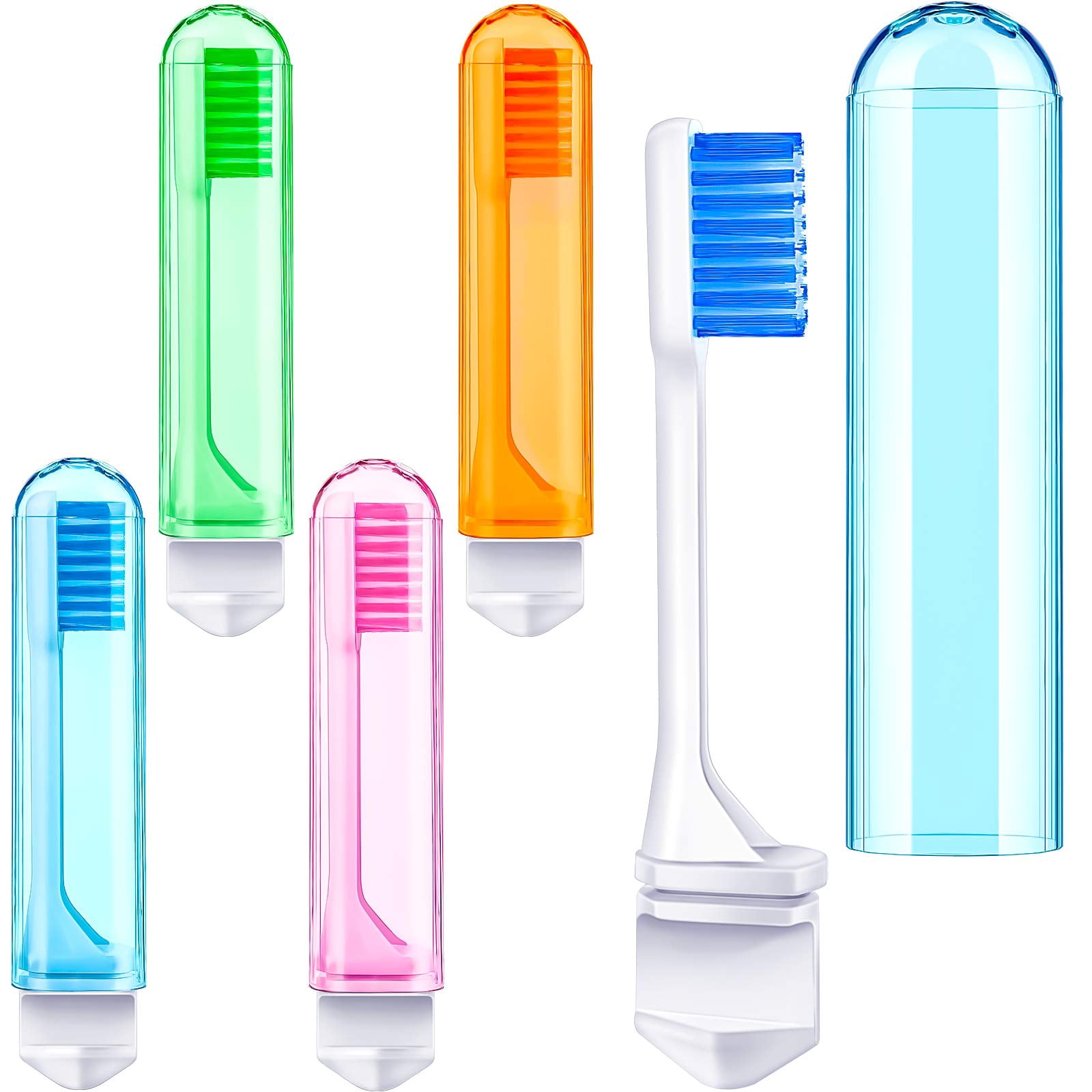 MINKUROW 4 Pieces Travel Toothbrush Folding Toothbrush with Box Potable ...