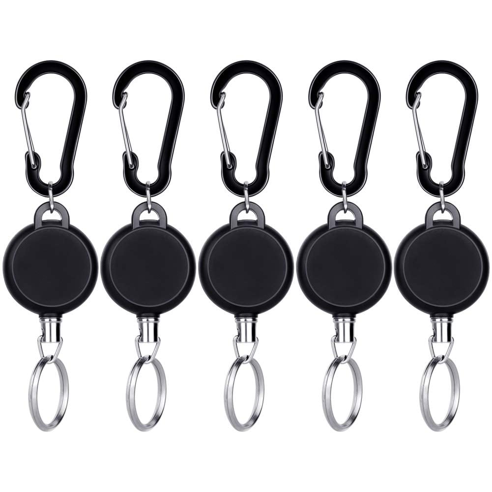 MINKUROW 5 Pcs Retractable Keychain Retractable Badge Holder Reel Clip ...