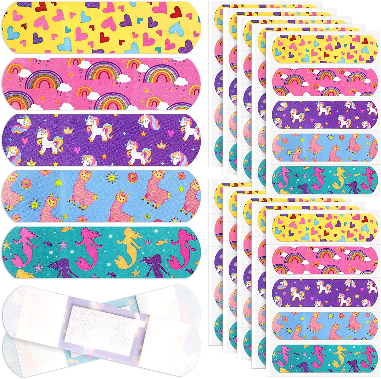 MINKUROW 5 Styles Kids Cartoon Bandages Flexible Adhesive Colorful ...