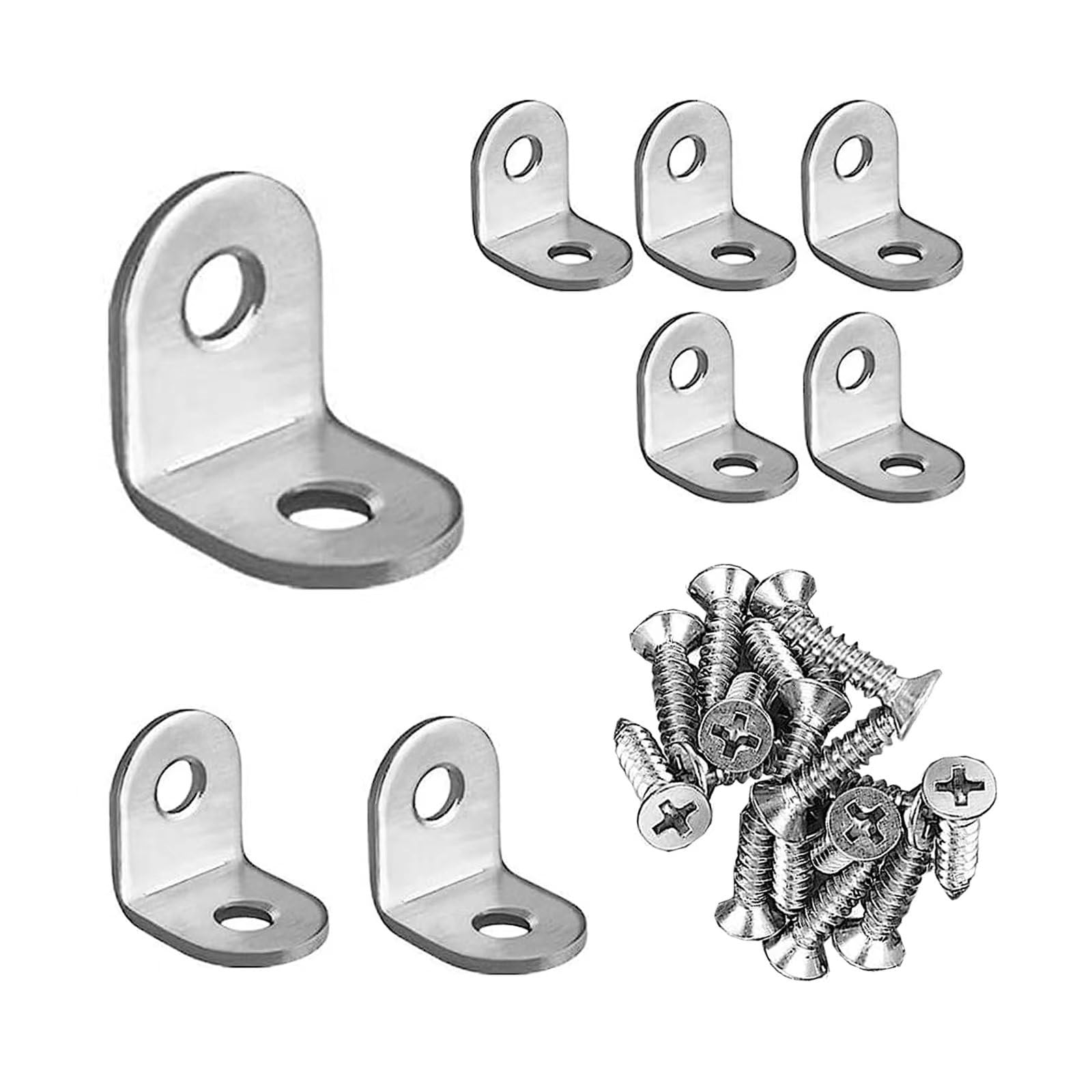 MINKUROW 8PCS Corner Brace L Brackets 20MM x 20MM Stainless Steel Joint ...
