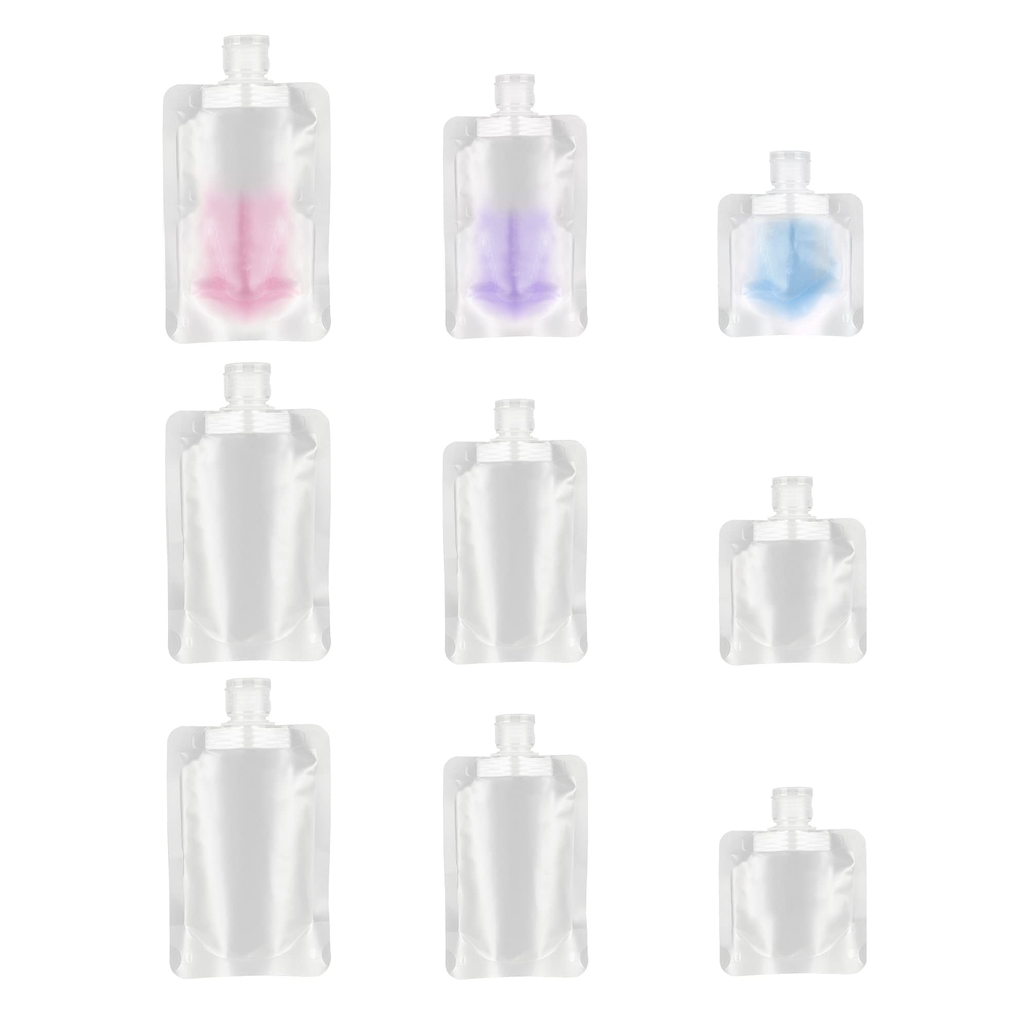 MINKUROW 9 Pieces Refillable Empty Squeeze Pouches with Flip Cap ...