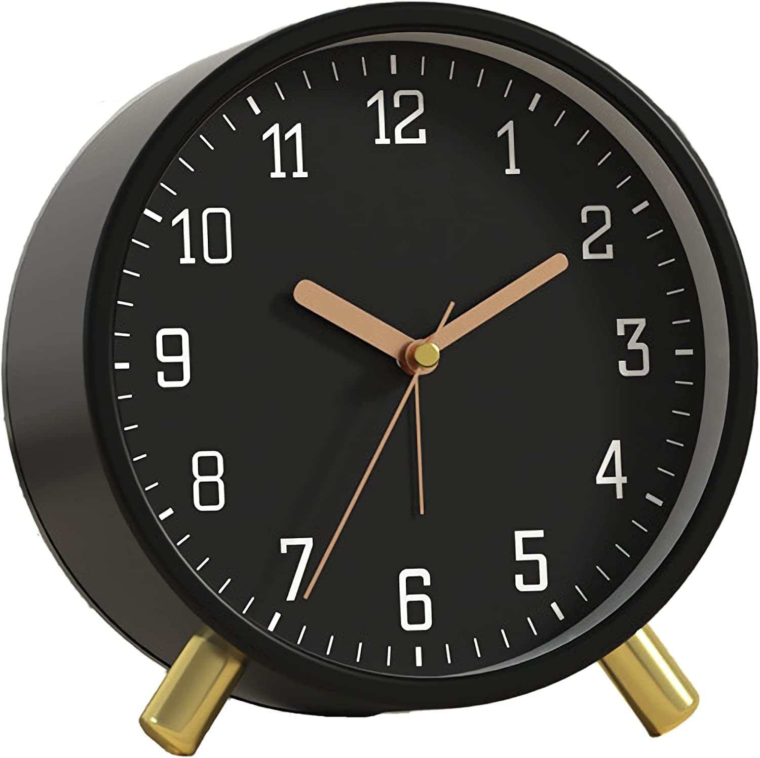 MINKUROW Alarm Clock with Backlight,4.5 inches Bedside Analog Non ...