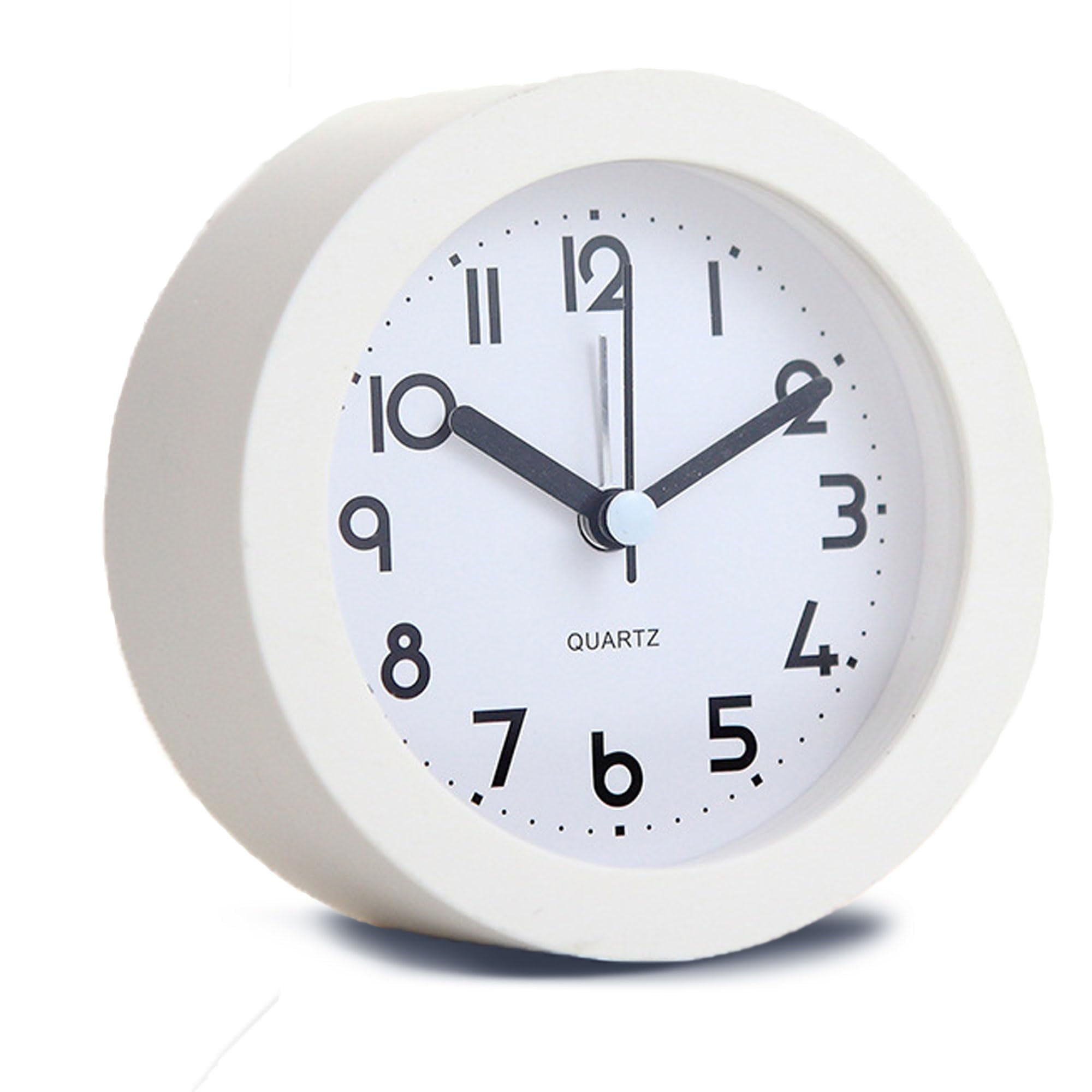 MINKUROW Alarm Clock with Backlight,4.5 Inches Cute White Desk Clock ...