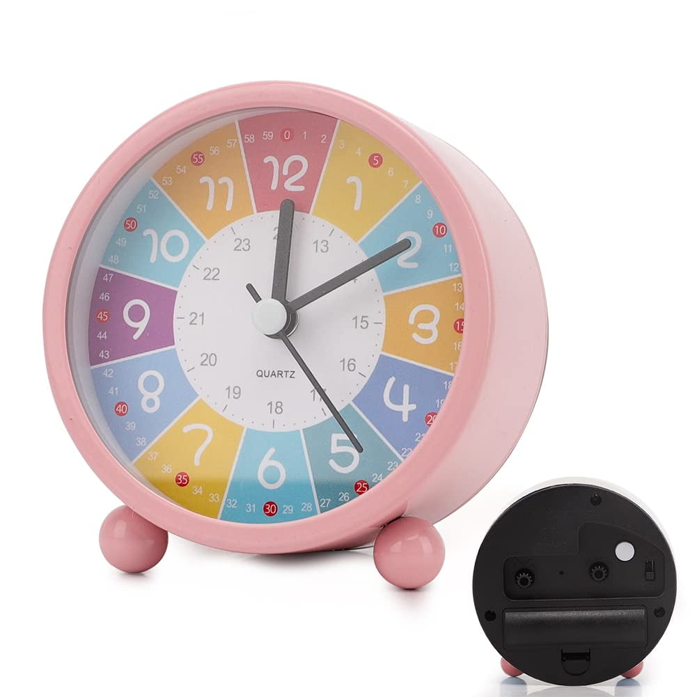 MINKUROW Analog Alarm Clock,Super Silent Non Ticking Small Clock With ...