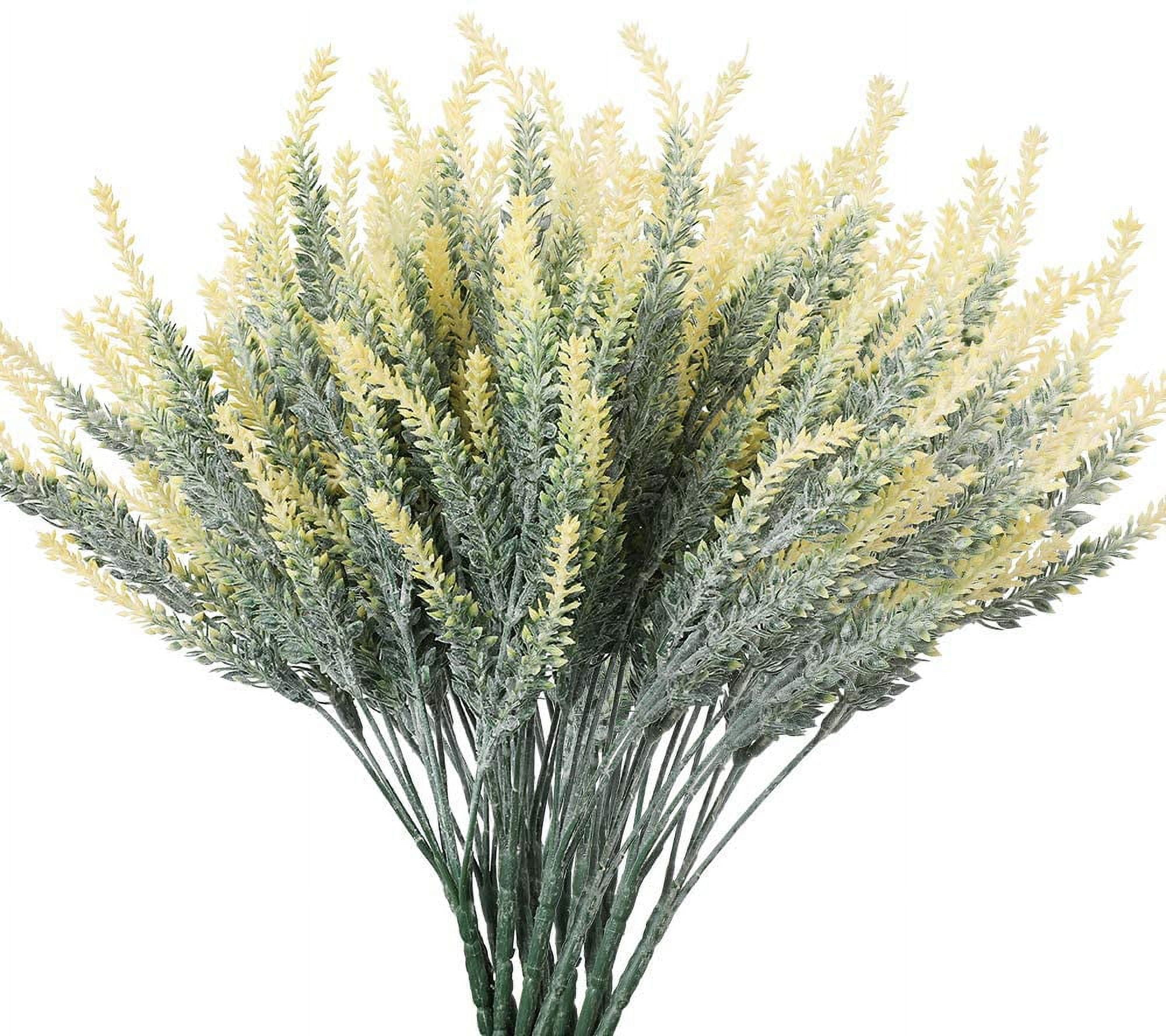 MINKUROW Artificial Lavender Flowers Fake Plants with Faux Plastic ...