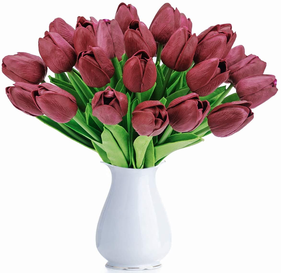 MINKUROW Artificial Tulip Fake Holland Mini Tulip Real Touch Flowers 24 ...