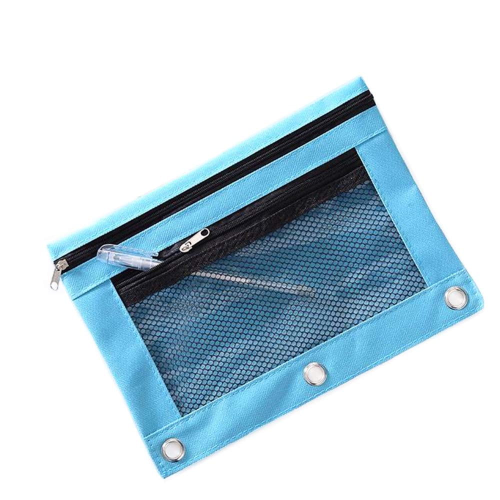 MINKUROW B5 Size Double Zipper 2 Pocket Pencil Bag,Transparent Mesh ...