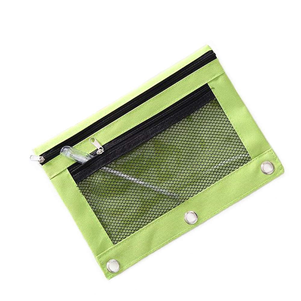 MINKUROW B5 Size Double Zipper 2 Pocket Pencil Bag,Transparent Mesh ...