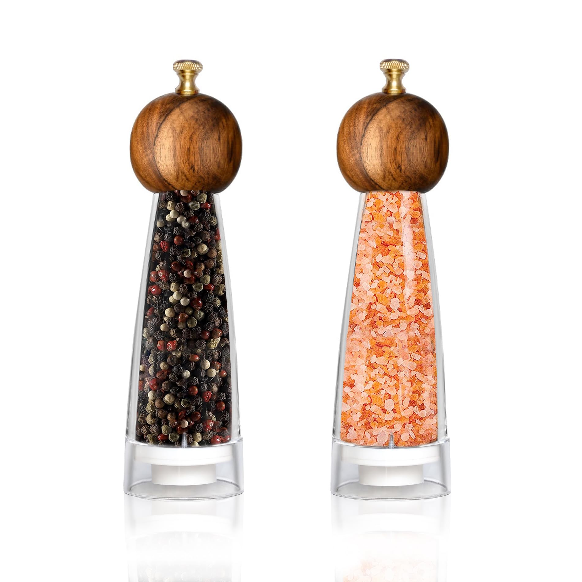 MINKUROW Classic Manual Acrylic Transparent Pepper Grinder & Salt Mills ...