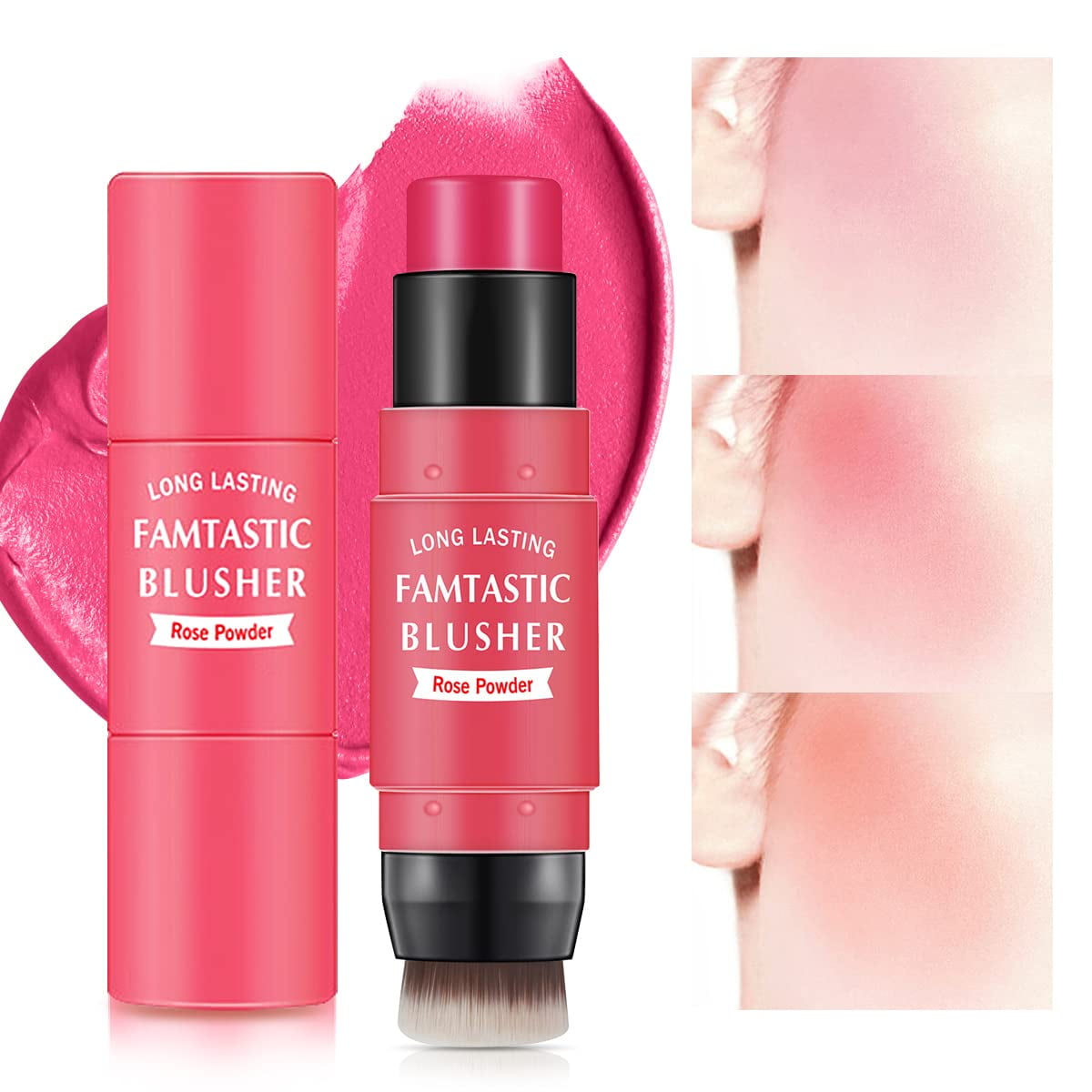 MINKUROW Cream Blush Stick for Cheeks Blush Makeup - 2 in 1 Multi Stick ...